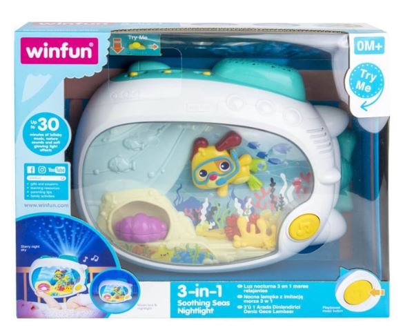 CC25 WINFUN - BOÎTE À MUSIQUE PROJECTEUR ET VEILLEUSE APPAISANTE 3-EN-1 ...