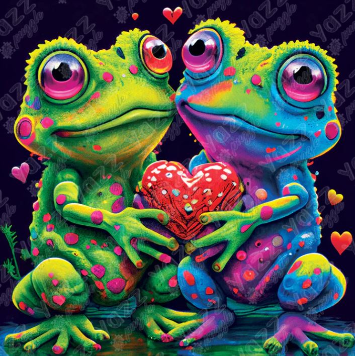 YAZZ PUZZLE CASSE-TÊTE 1023 PIÈCES - LES GRENOUILLES AMOUREUSES (FROGS ...