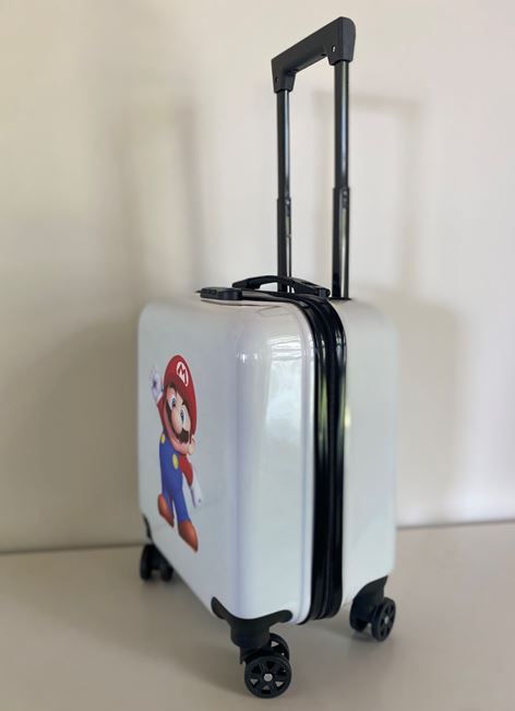 VALISE DELUXE MARIO BROS BLANCHE AVEC SERRURE 18" (46 CM) - CHAMBRE D ...