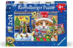 RAVENSBURGER CASSE-TÊTE 2X24 PIÈCES - CHATONS DE NOËL #12004059 - CASSE ...