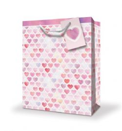 SAC CADEAU JUMBO - AVEC PLEIN DE COEURS - FÊTES / Emballage-cadeau
