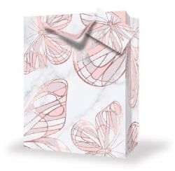 SAC CADEAU PETIT - PAPILLONS ROSE - FÊTES / Emballage-cadeau